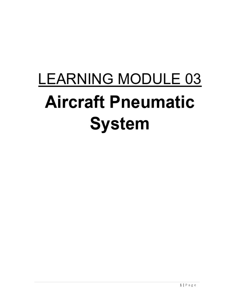 Learning Module No. 3 - Aircraft Pneumatics System | PDF | Valve | Engines