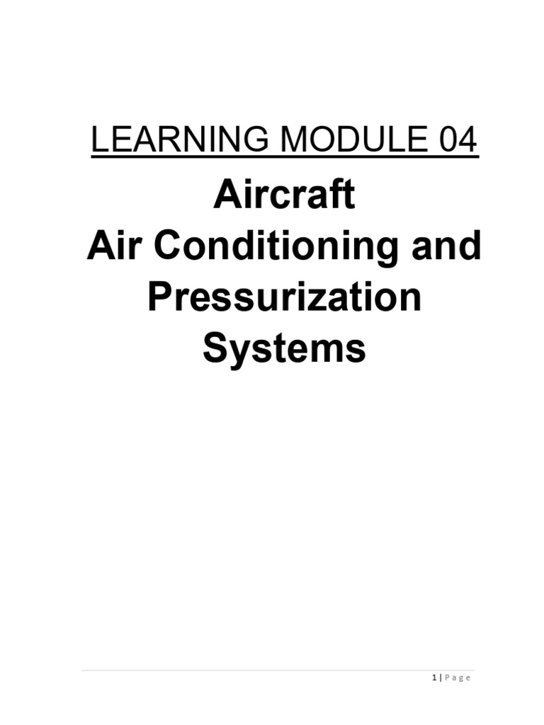 Learning Module No. 4 - Aircraft Air Conditioning and Pressurization System | Download Free PDF ...