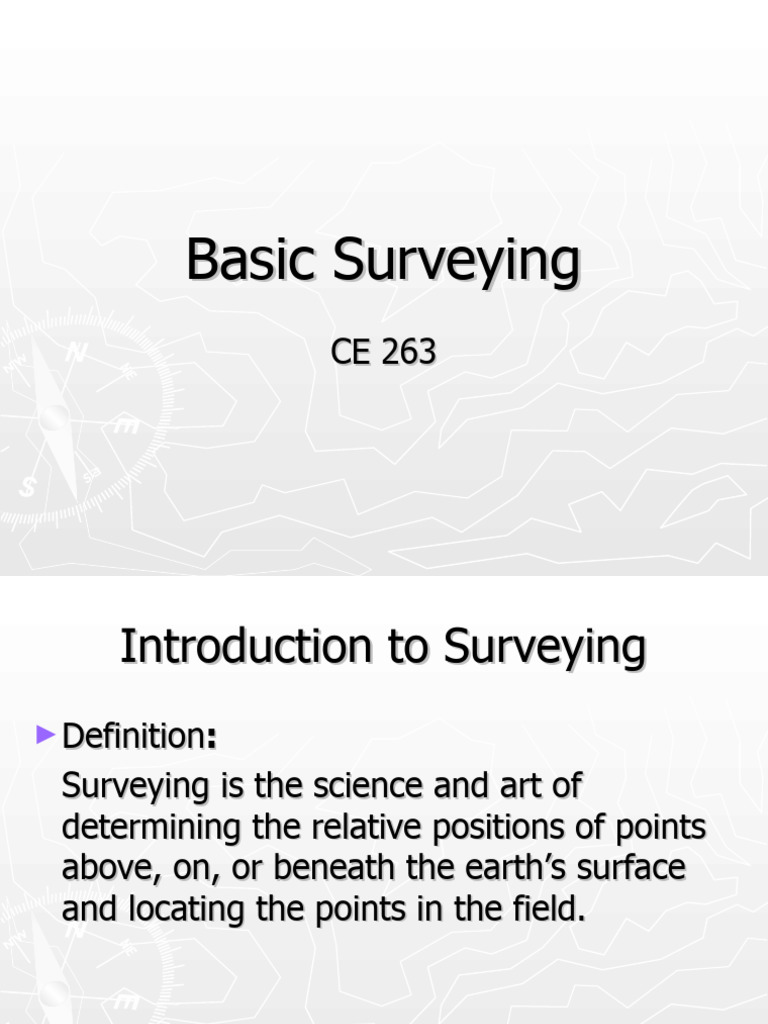 Introduction to Basic Surveying Techniques | PDF | Surveying ...