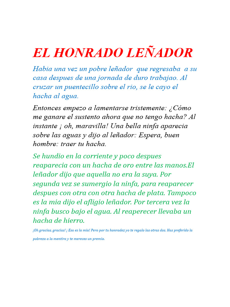 El Honrado Leñador | PDF