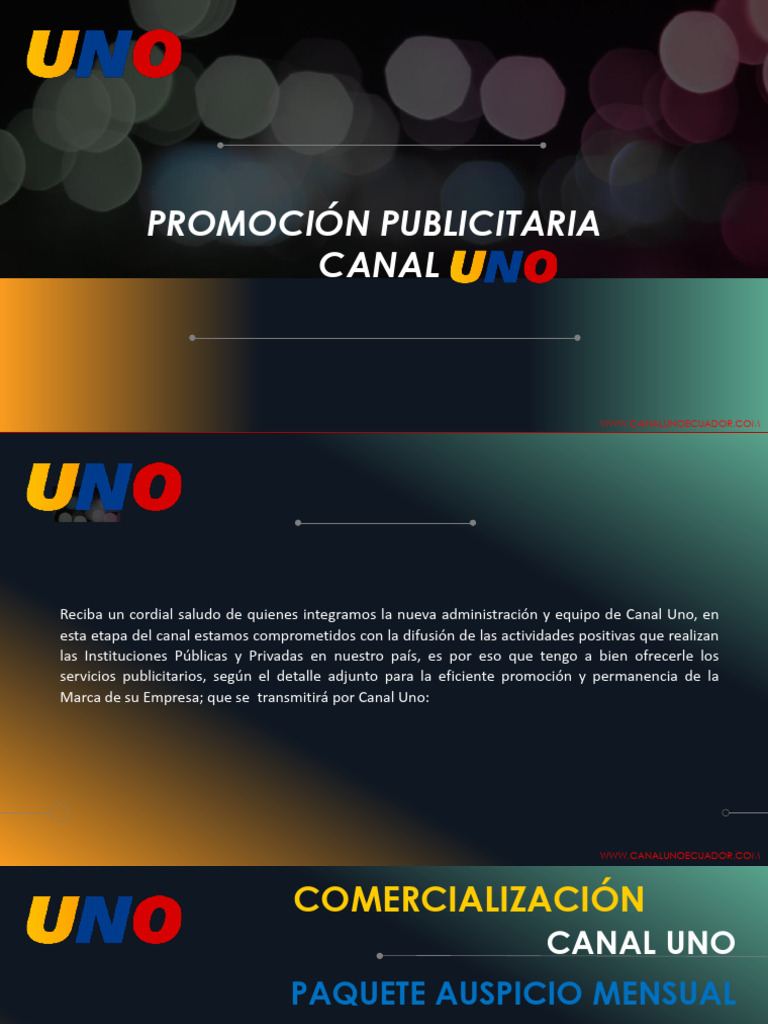 Servicios Publicitarios en Canal Uno | PDF