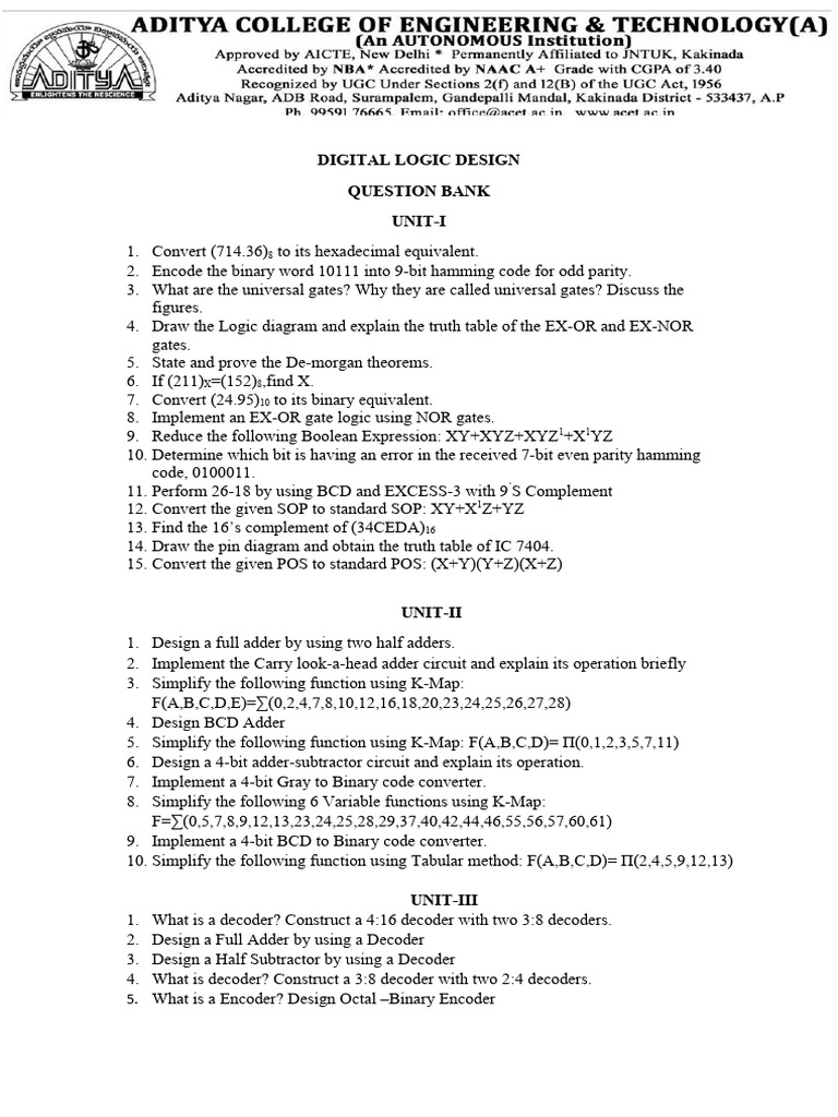 DLD Question Bank | PDF