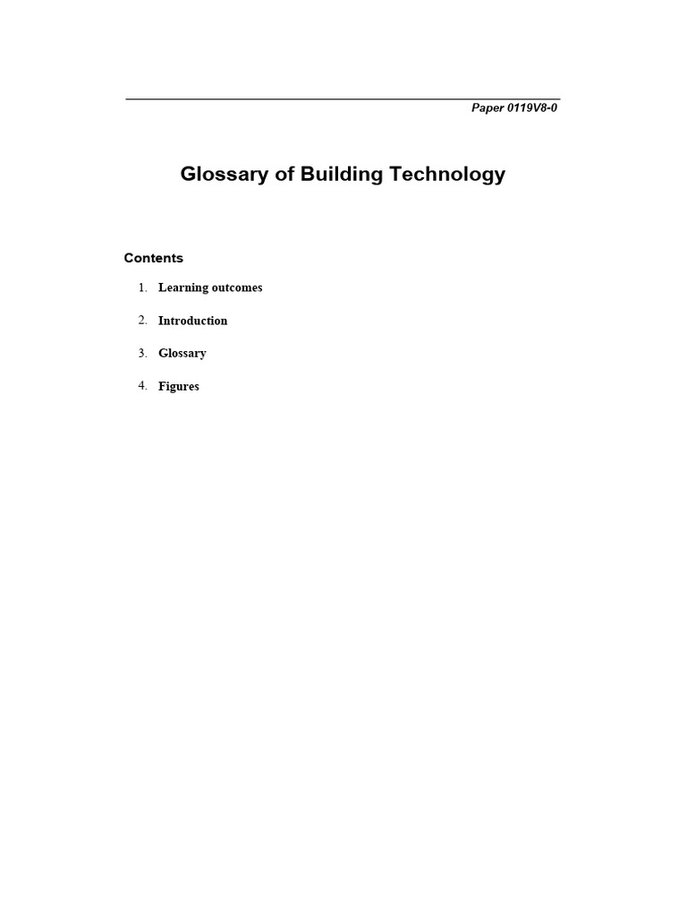 01 Glossary of Building Technology | PDF | Window | Wall