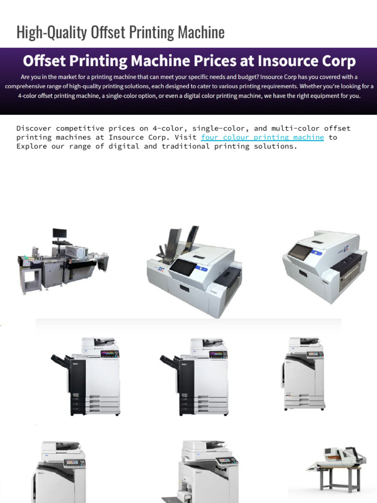 Offset Printing Machine | PDF