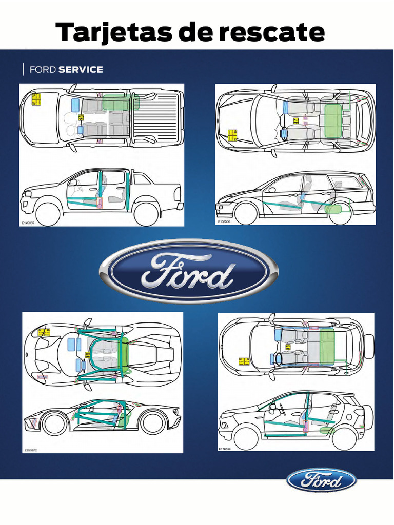 FORD Tarjetas de Rescate | PDF | Airbag | Alto voltaje