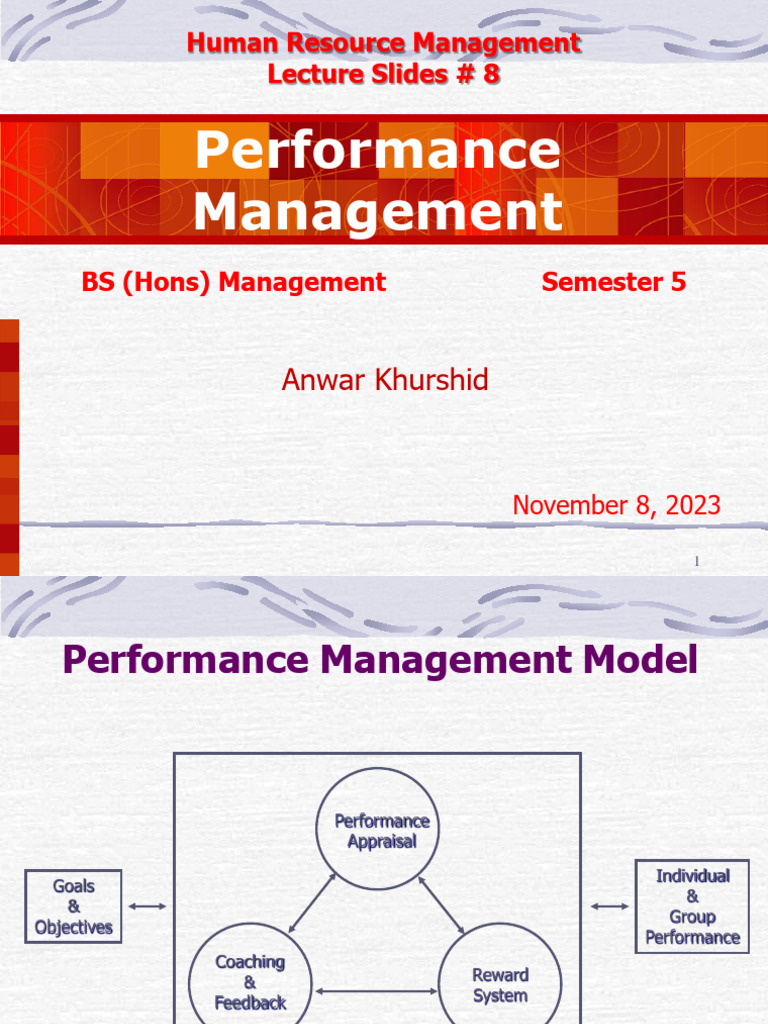 Hrm Lecture Slides 8 Performance Management Pdf Performance