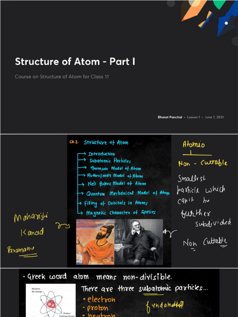 Structure of Atom Part I | PDF