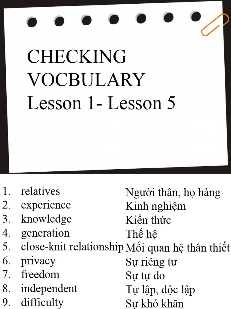 Checking Vocab 1-5 Meaning | PDF