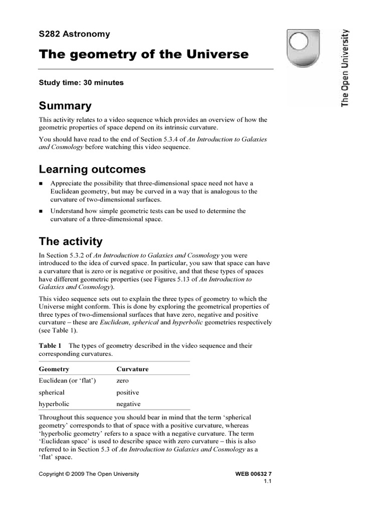 Ebook - s282 - Geometry of The Universe | PDF | Curvature | Geometry