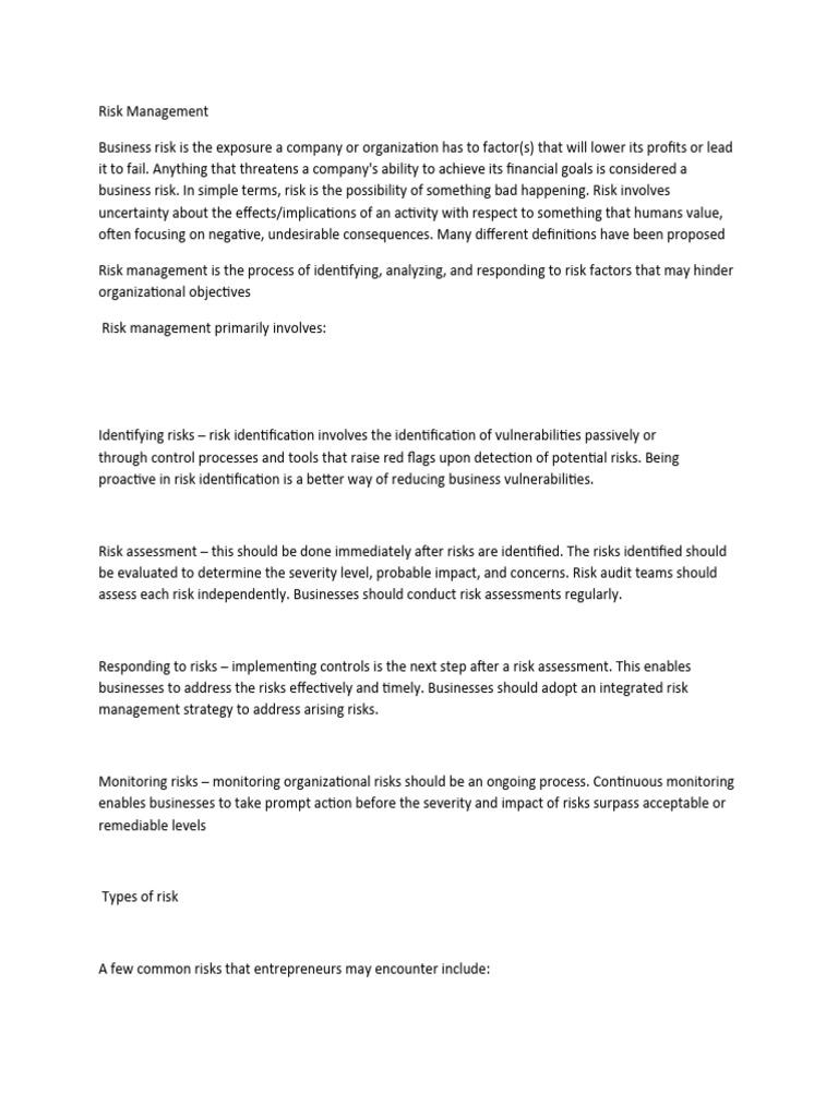 Risk Management-WPS Office | PDF | Risk | Risk Management