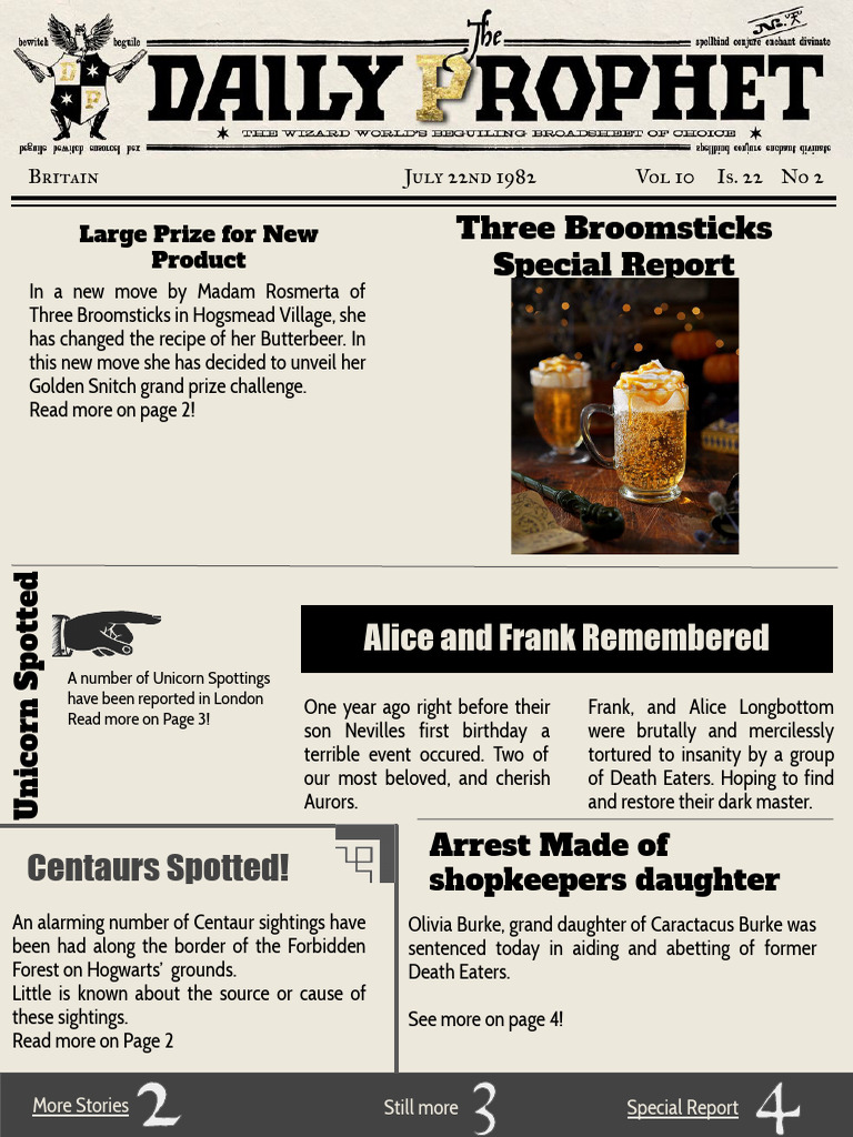Daily Prophet Template | PDF | Fantasy | Harry Potter