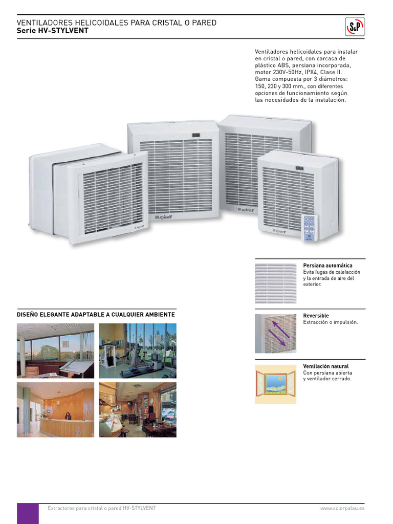 Ventiladores S&P - STYLVENT | PDF | Ingeniería mecánica | Herramientas