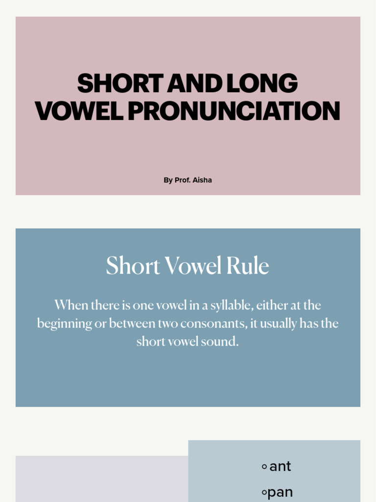Short and Long Vowel Pronunciation With Tongue Twisters | PDF | Vowel ...
