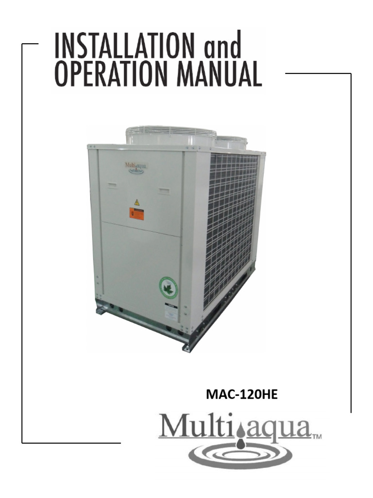 MAC-120HE Air-Cooled Chiller - IOM | Download Free PDF | Heat Exchanger ...