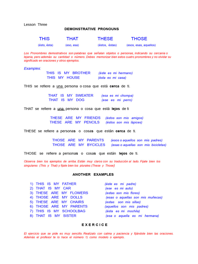 L2 Demonstrative Pronouns | PDF | Lingüística | Gramática