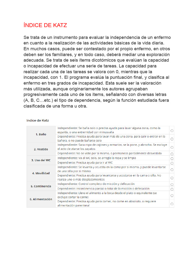 Katz y Barthel | PDF