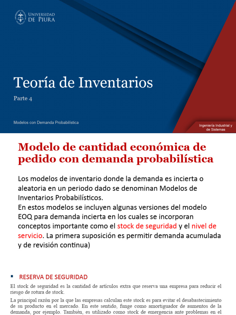 Modelos de Inventario con Demanda Probabilística | PDF | Inventario ...