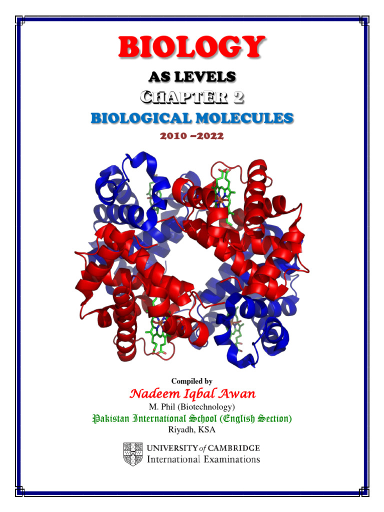 Chapter 2 - Biological Molecules | PDF | Polysaccharide | Hydrolysis