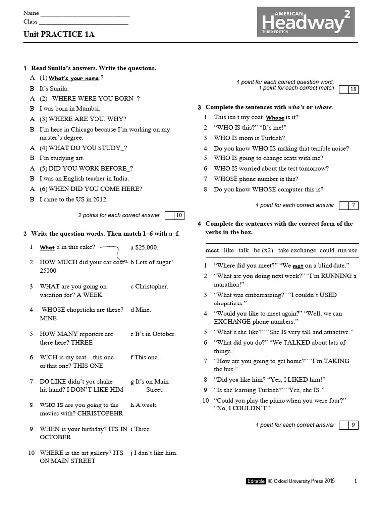 3.1 Practice Unit 1 | PDF