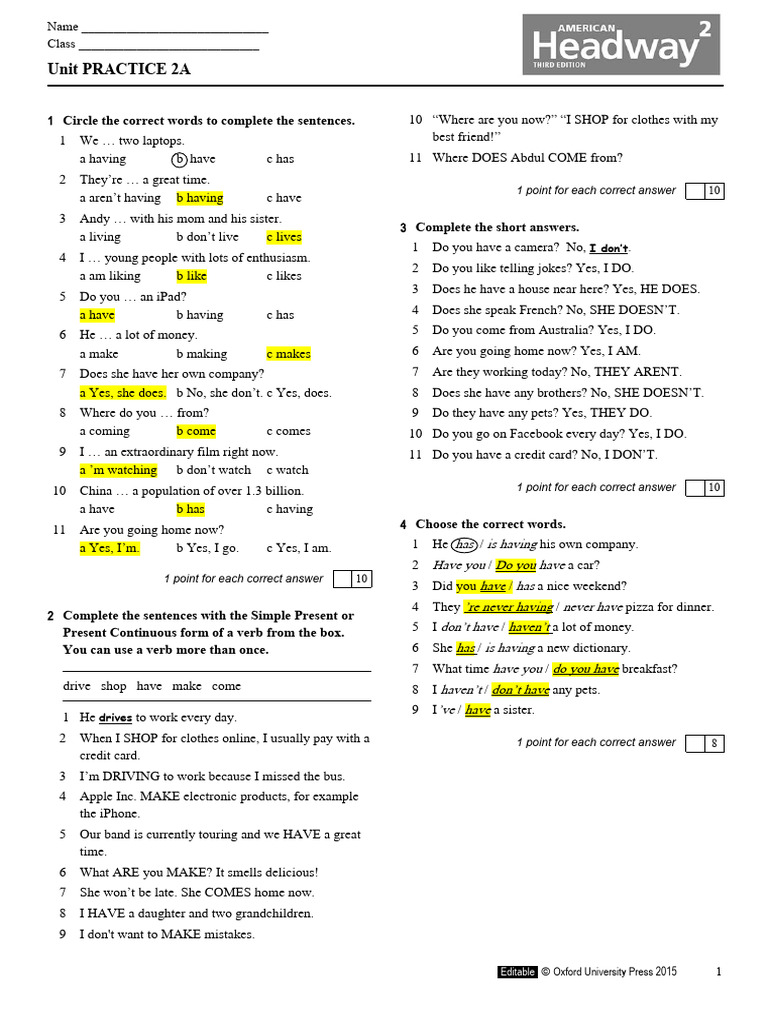 3.3 Practice Unit 2 | PDF