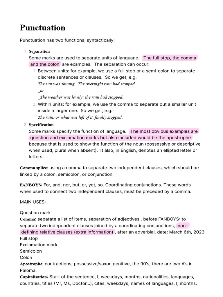 Punctuation | PDF | Comma | Punctuation