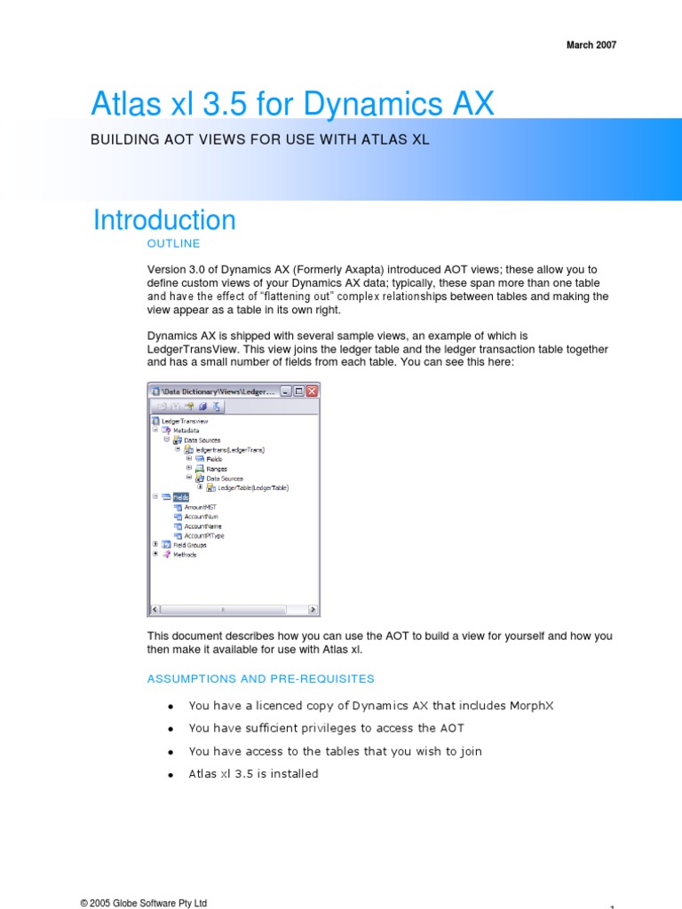Atlas XL 3.5 For AX 4.0 - Building AOT Views | PDF | System Software ...