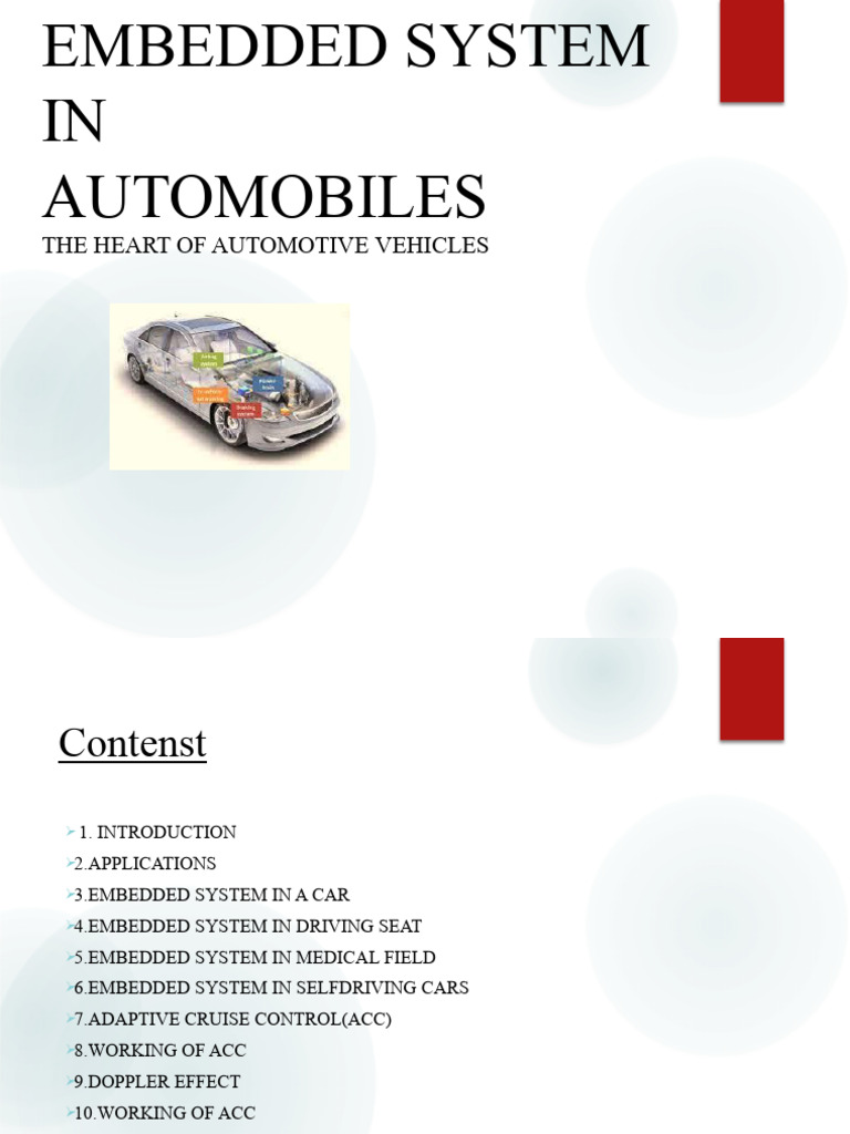 Embedded System in Automobiles | PDF | Embedded System | Doppler Effect