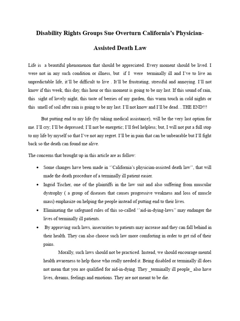 Disability Rights Groups Sue Overturn California 01 | PDF | Terminal ...
