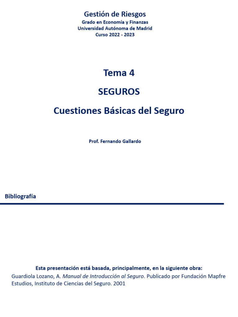 Introducción al Seguro: Conceptos Clave | PDF | Póliza de seguros | Seguro