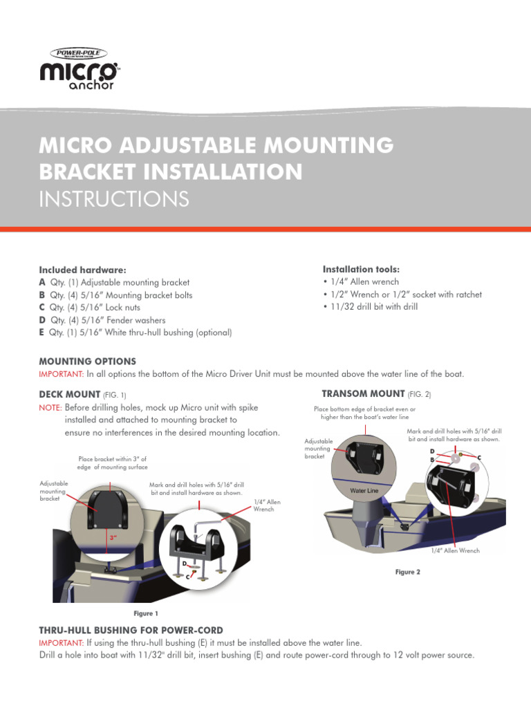 Micro Adjustable Mounting Bracket Installation Instructions | PDF ...