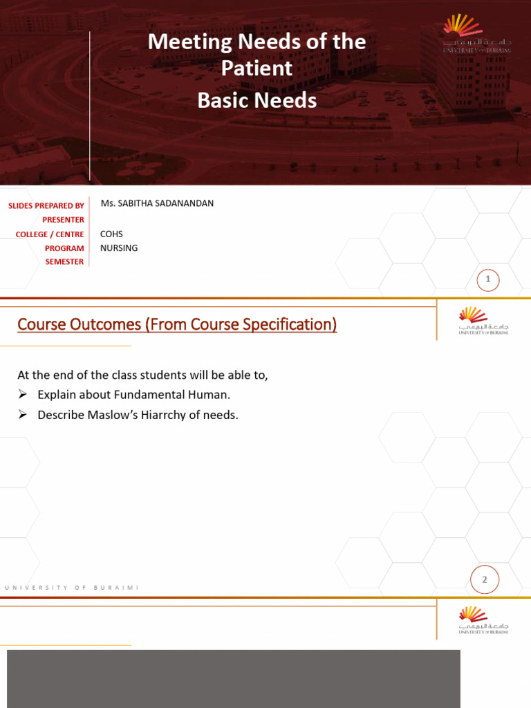 Understanding Patient Needs in Nursing | PDF | Medical Specialties ...