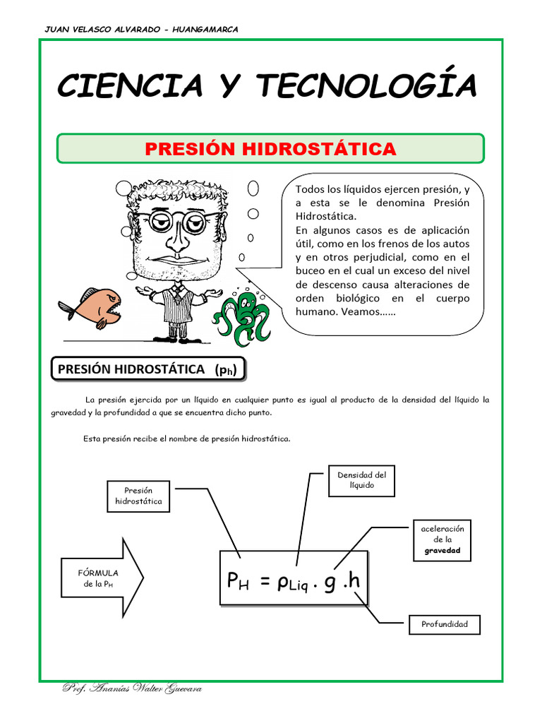 Presión Hidrostática | PDF | Presión | Gases
