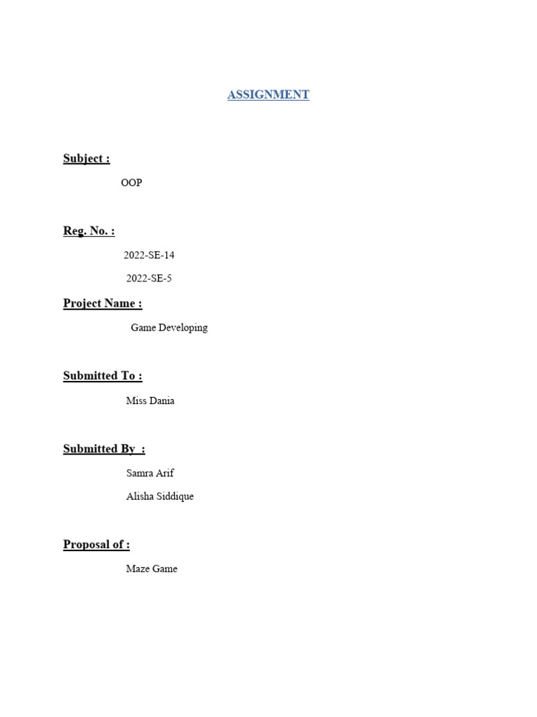 Maze Game Development Proposal | PDF