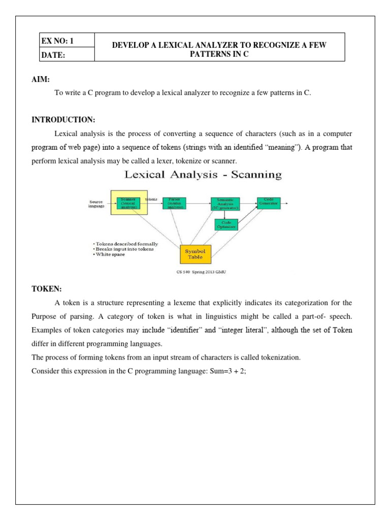 Compiler Design Lab Manual | PDF | Computer Programming | Software ...