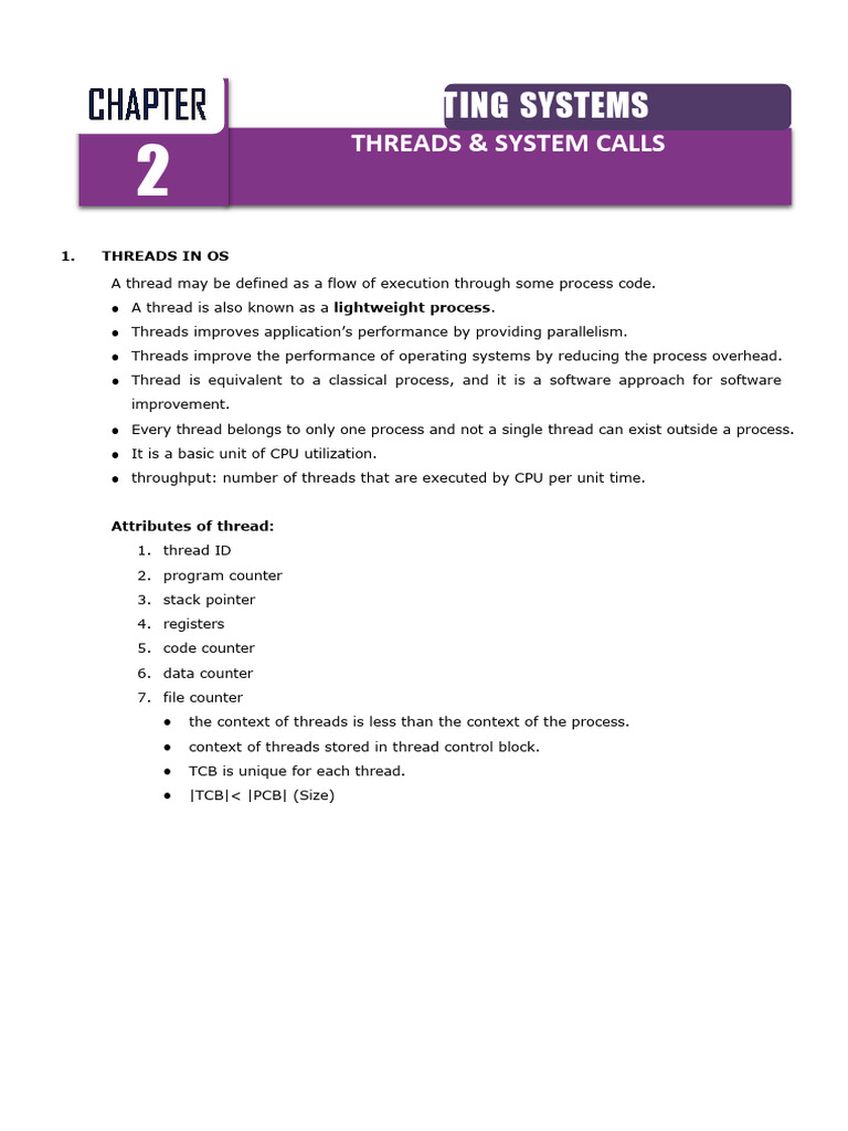 OS 2 Threads System Calls | Download Free PDF | Thread (Computing) | Process (Computing)