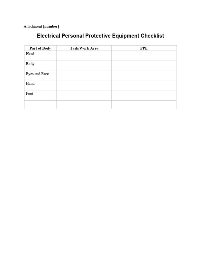 Electrical PPE Checklist Guide | PDF
