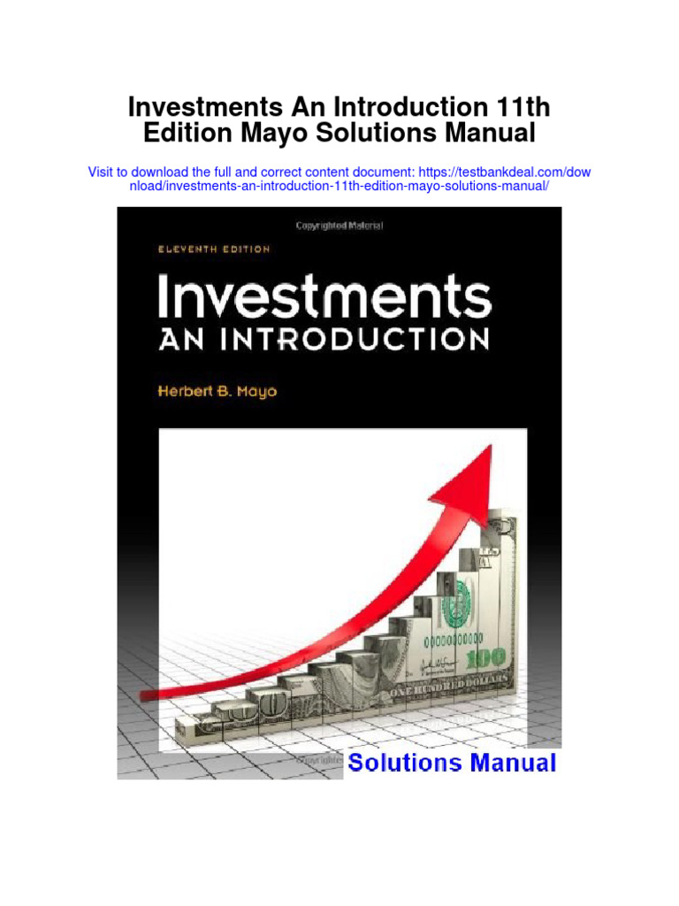 Investments An Introduction 11th Edition Mayo Solutions Manual | PDF | Stocks | Dividend