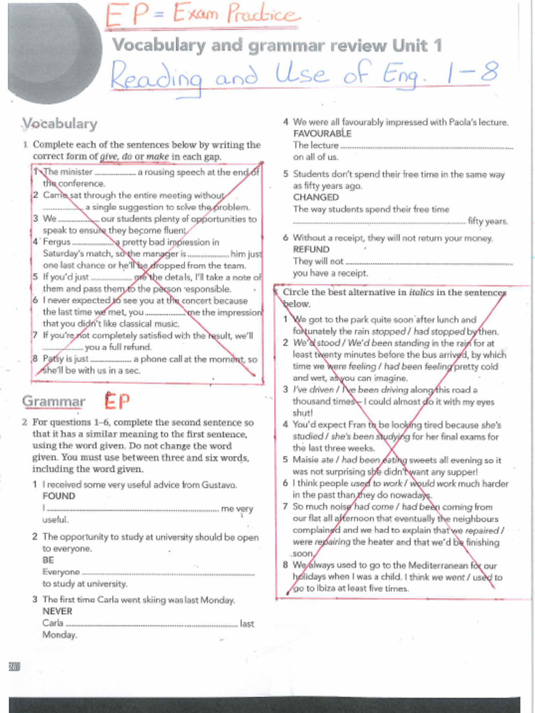 Complete Advanced Review Unit 1-14 | PDF