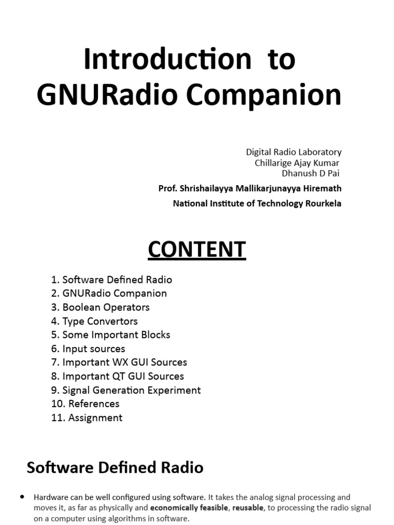 GNURadio Companion Tutorial Guide | PDF | Radio | Sampling (Signal Processing)