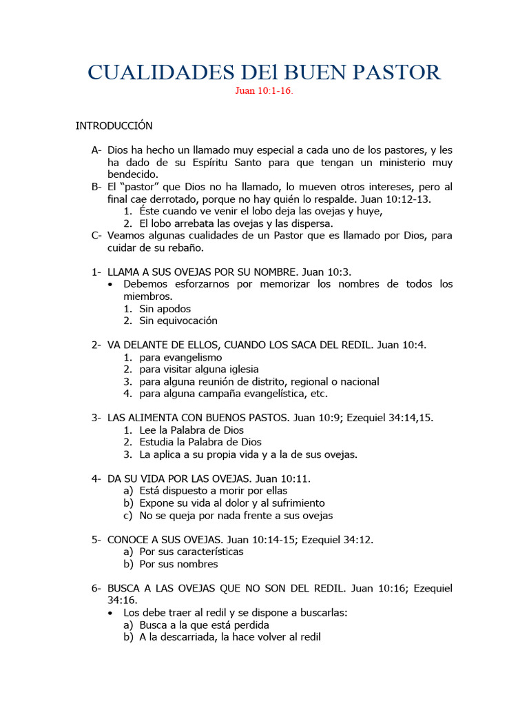 CUALIDADES DEl BUEN PASTOR | PDF CUALIDADES DEl BUEN PASTOR | PDF