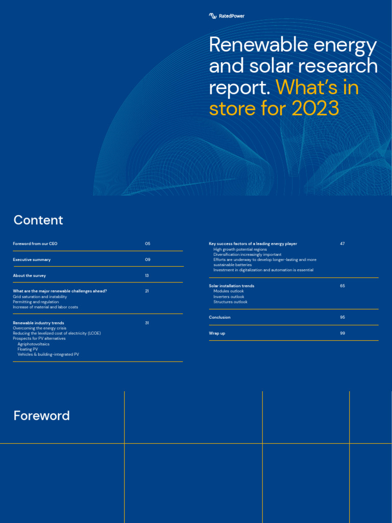 Trends Report 2023 - RatedPower | PDF | Renewable Energy | Solar Power