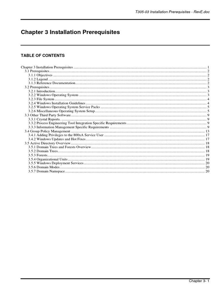 T305-03 Installation Prerequisites - RevE | PDF | Windows 2000 ...