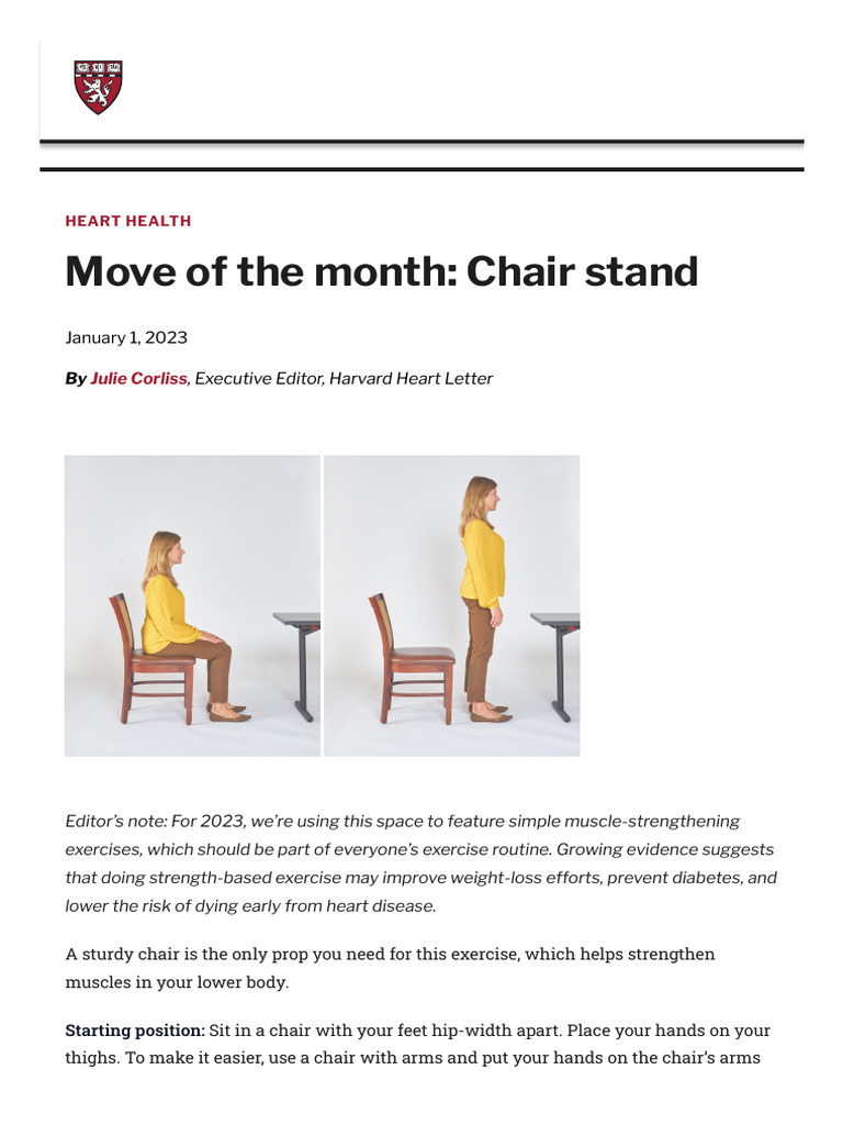 Move of The Month: Chair Stand | PDF | Chronic Condition | Chair