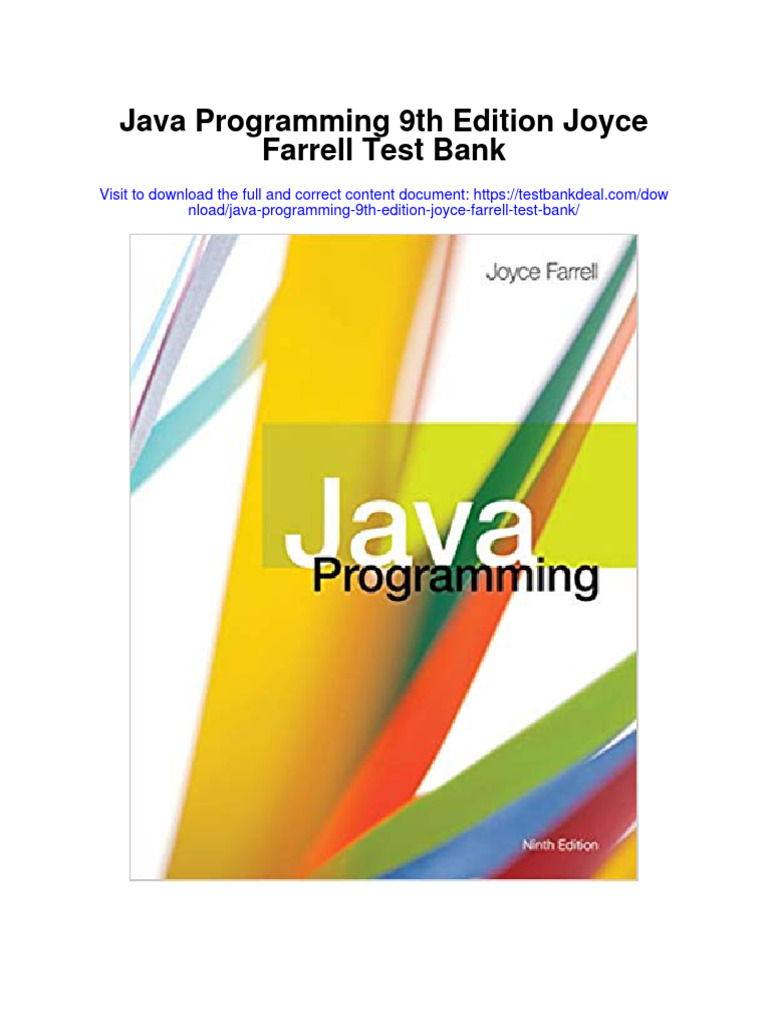 Java Programming 9th Edition Joyce Farrell Test Bank | PDF | String ...