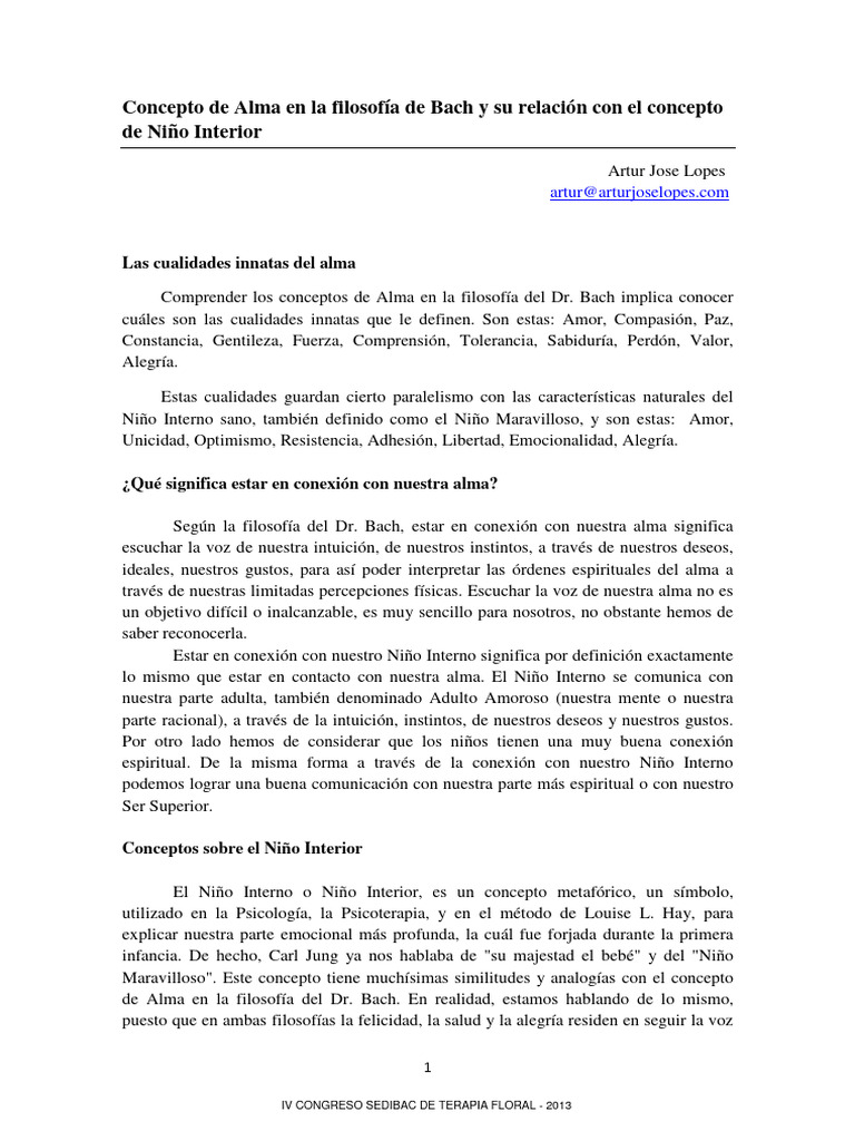 Concepto de Alma en La Filosofía de Bach y Su Relación Con El Concepto ...