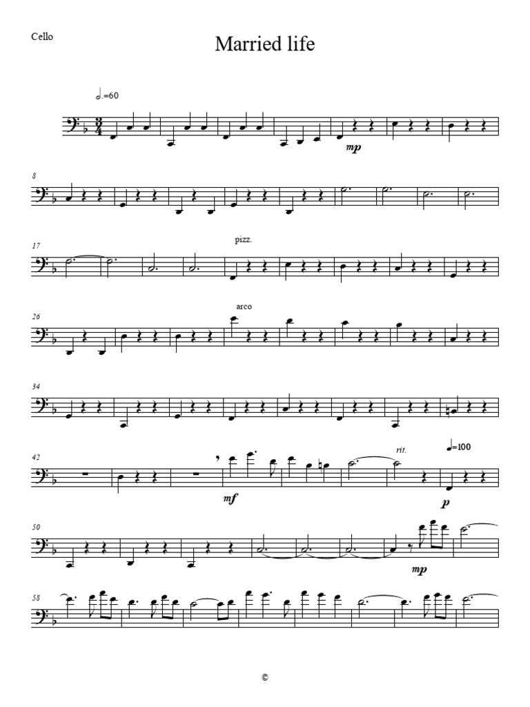 Married Life - Cello | PDF