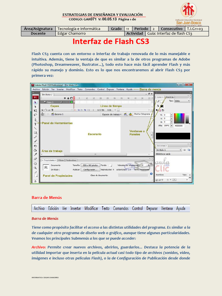 Interfaz de Flash cs3 | PDF | Informática | Ingeniería de software