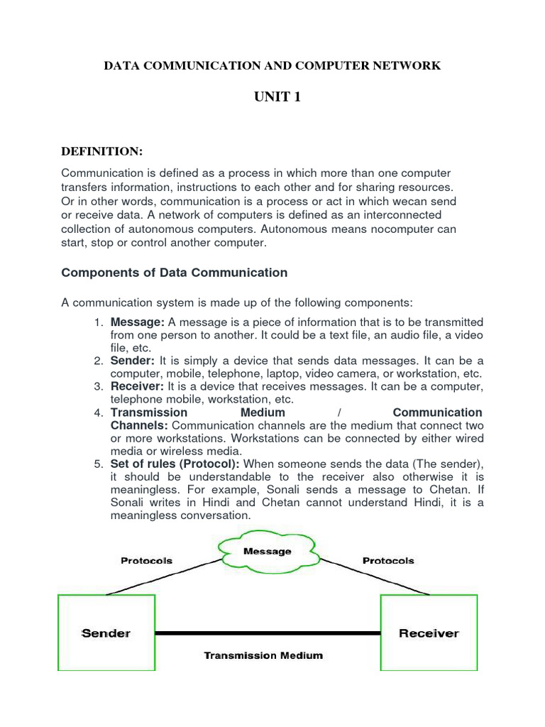 Data Communication Unit - 1 | Download Free PDF | Transmission Medium | Duplex (Telecommunications)