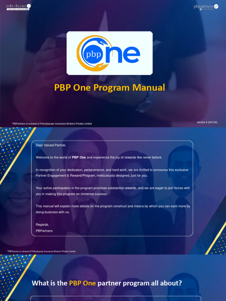 One Program Manual | PDF | Insurance | Business