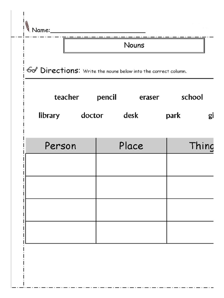 2nd Grade English Worksheets Nouns | PDF